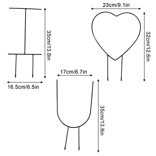 3 Pcs Plants Climbing Holder Rack I Love U Shape Metal Iron Climbing Plant Frame for Vines Ivy Roses