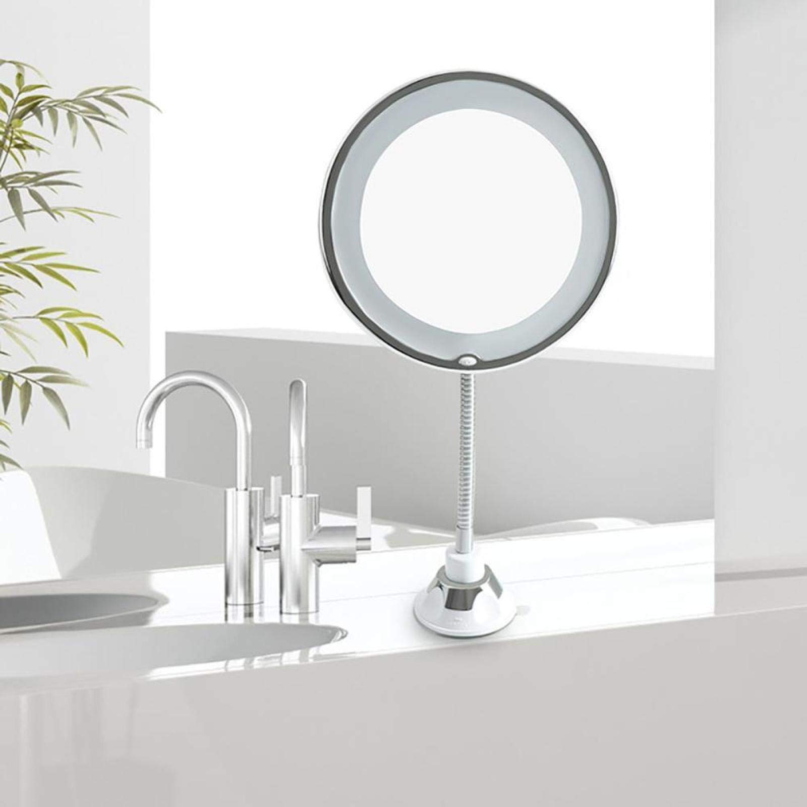 FQYYDD Illuminated Makeup Mirror 10X Adjustable Makeup Mirror With Led Light Amplification