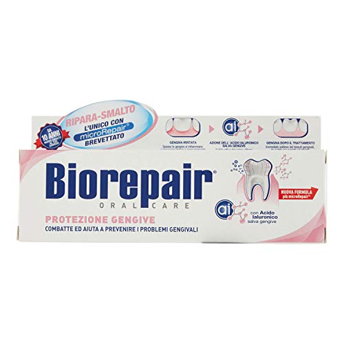 Biorepair:"Protezione Gengive" (Gum Protection) Toothpaste with microRepair, New Formula - 2.5 Fluid Ounce (75ml) Tube [ Italian Import ]