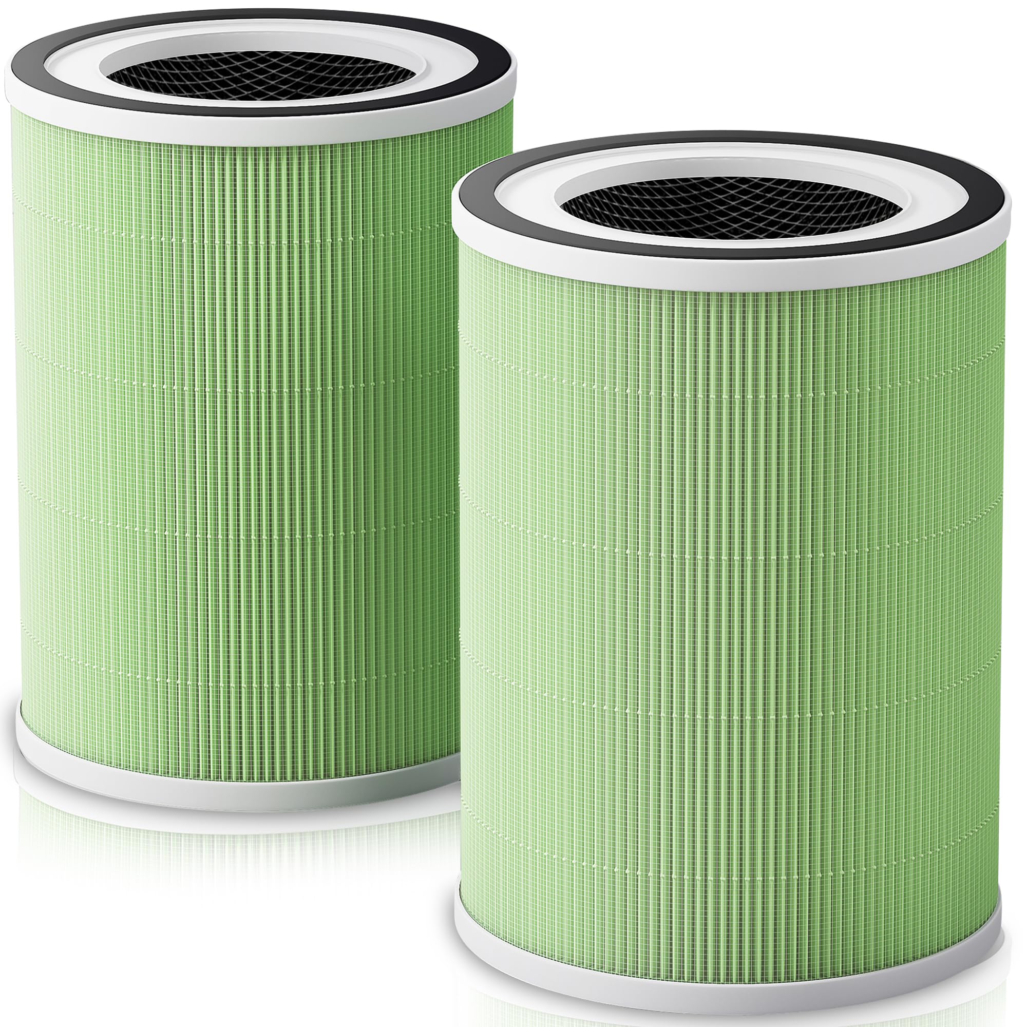 2 Pack H13 True HEPA Pet Filter Replacement Compatible with Afloia KILO, KILOPLUS, KILOPRO, MIRO,MIRO PRO and MORENTO MR-Kilo Air Purifier, 360° 4 Stage Filtration, Green