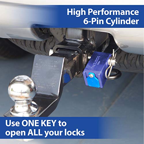 PACLOCK | UCS-80A-250 | Trailer Hitch Lock | Trailer Accessories | Anodized Aluminum | 6 Pin Cylinder | High Security | Hidden Shackle