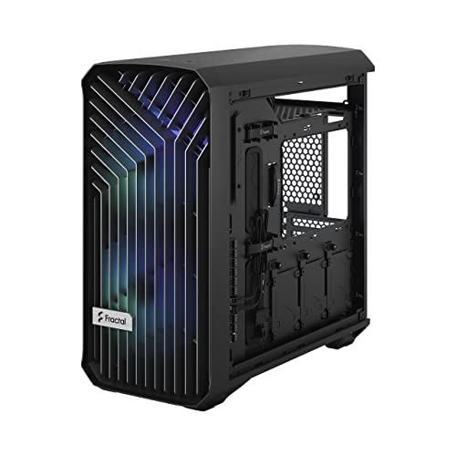 Fractal Design Torrent Compact RGB Black - Light Tint Tempered Glass Side Panels - Open Grille for Maximum air Intake - Two 180mm RGB PWM Fans Included - Type C - ATX Airflow Mid Tower PC Gaming Case