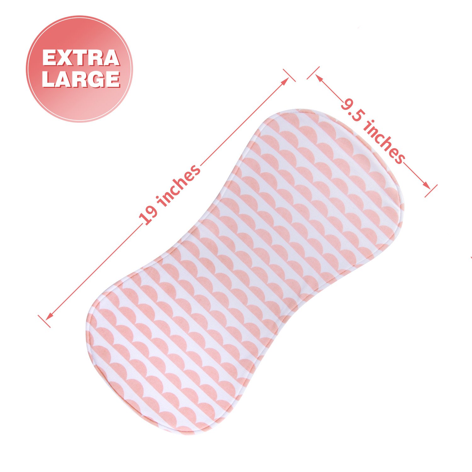 5-Pack Baby Burp Cloths for Girls, Triple Layer, 100% Organic Cotton, Soft and Absorbent Towels, Burping Rags for Newborns by MiiYoung