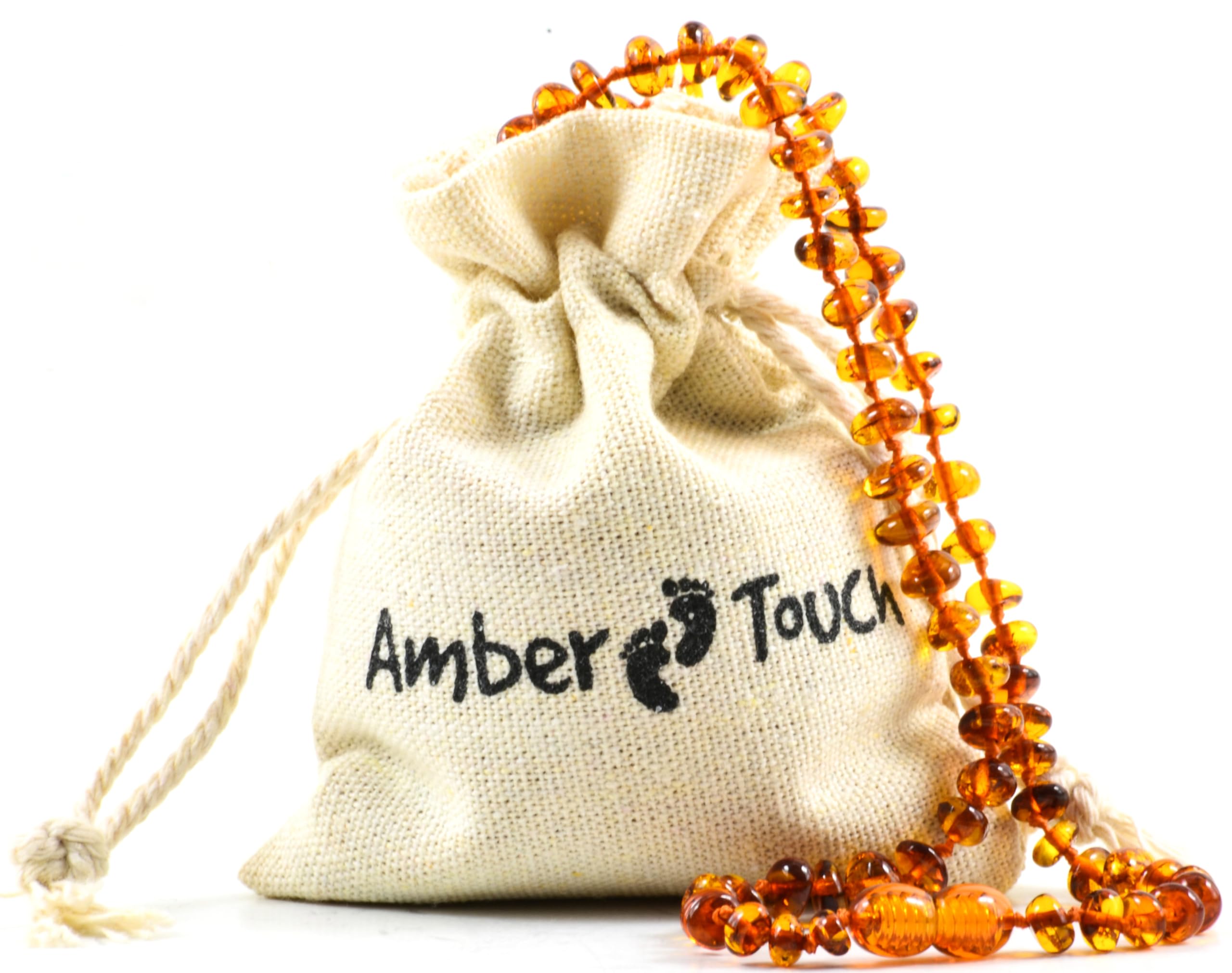 Baltic Amber Necklace and Amber Bracelet - Natural Amber from Baltic Region (13in. and 5.5in.) (Brown)