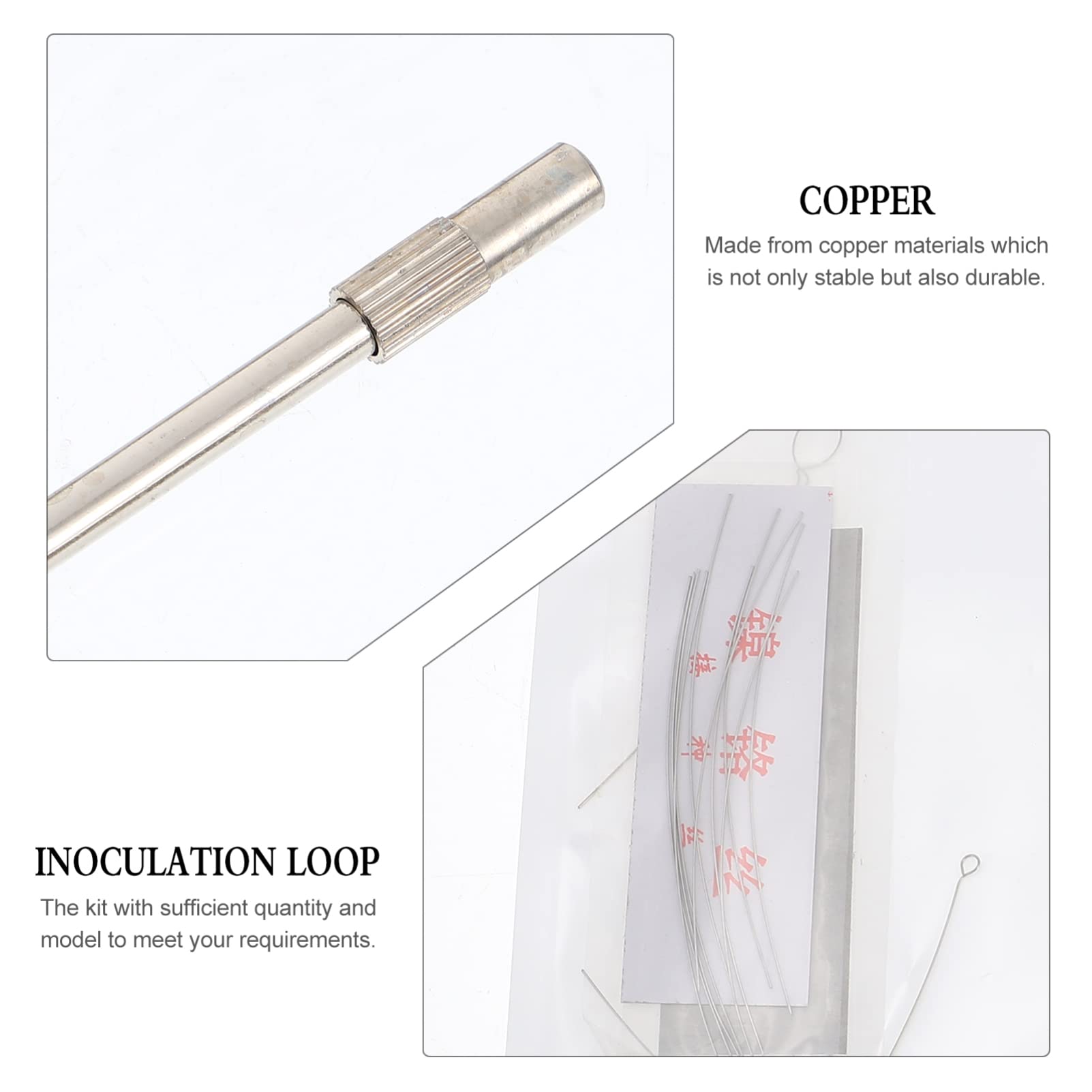 Baluue 24pcs Reusable Inoculating Loop Nichrome Tip Microbiology Inoculation Rod Wire Needle Tips Inoculation Loop for Tissue Culture Laboratory Tool Mycology Supplies Nutrient Agar