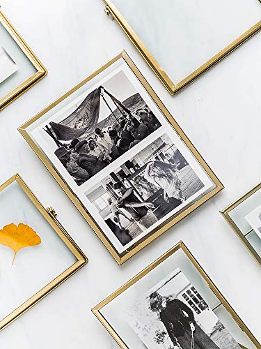 AceList Set of 3 Glass Photo Frame Collection Simple Metal Geometric Picture Frame with Glass Cover Includes 4 x 4, 4 x 6, 5 x 7