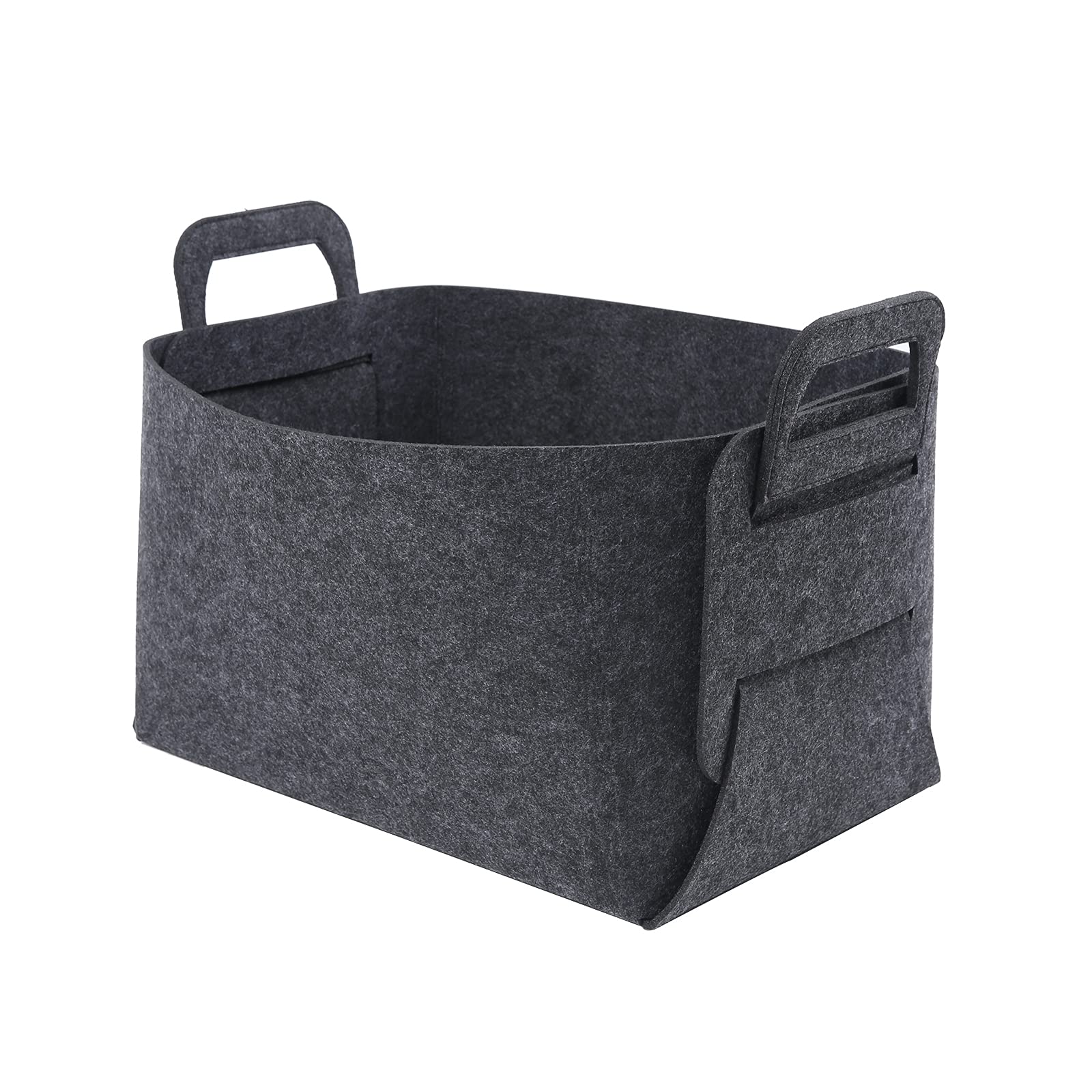 FATSINDE Reeonice YRMT Foldable Felt Storage Basket with Handles Collapsible Fabric Storage Bin Cube Container Organizer for Nursery,Office,Bedroom,Baby-Clothes Toys Blanket Organizing