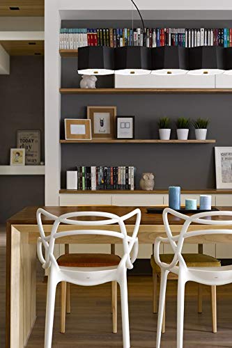 2xhome Set of 4 White Stackable Contemporary Modern Designer Plastic Chairs with Arms Open Back Armchairs for Kitchen Dining Chair Outdoor Patio Bedroom Accent Patio Balcony Office Work Garden Home