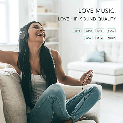AGPTEK A02 MP3 Player with Bluetooth 5.3, 1.8 inch Screen Portable Music Player with Speaker, FM Radio, Voice Recorder, Supports Expanded Up to 128GB(Rose Gold, 8GB)