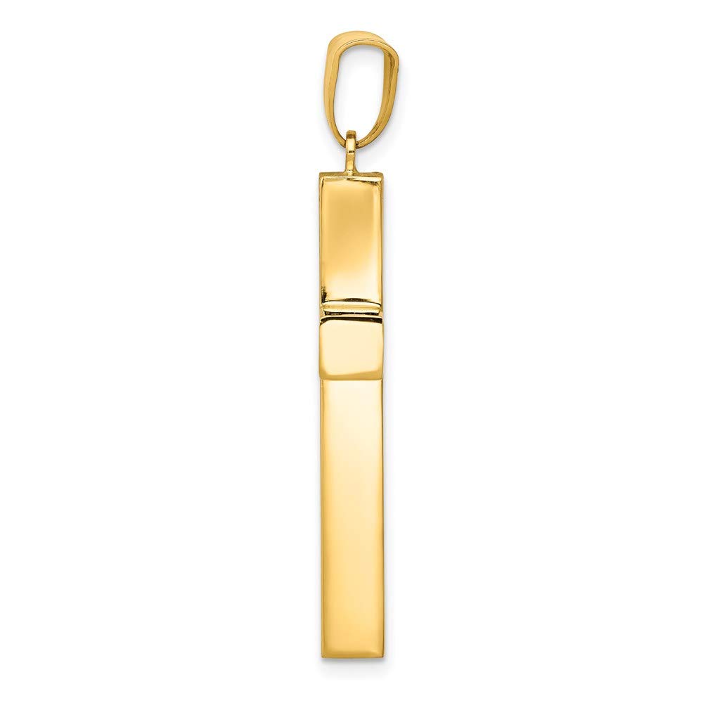 14K Yellow Gold High Polish Finish Hollow Cross Pendant