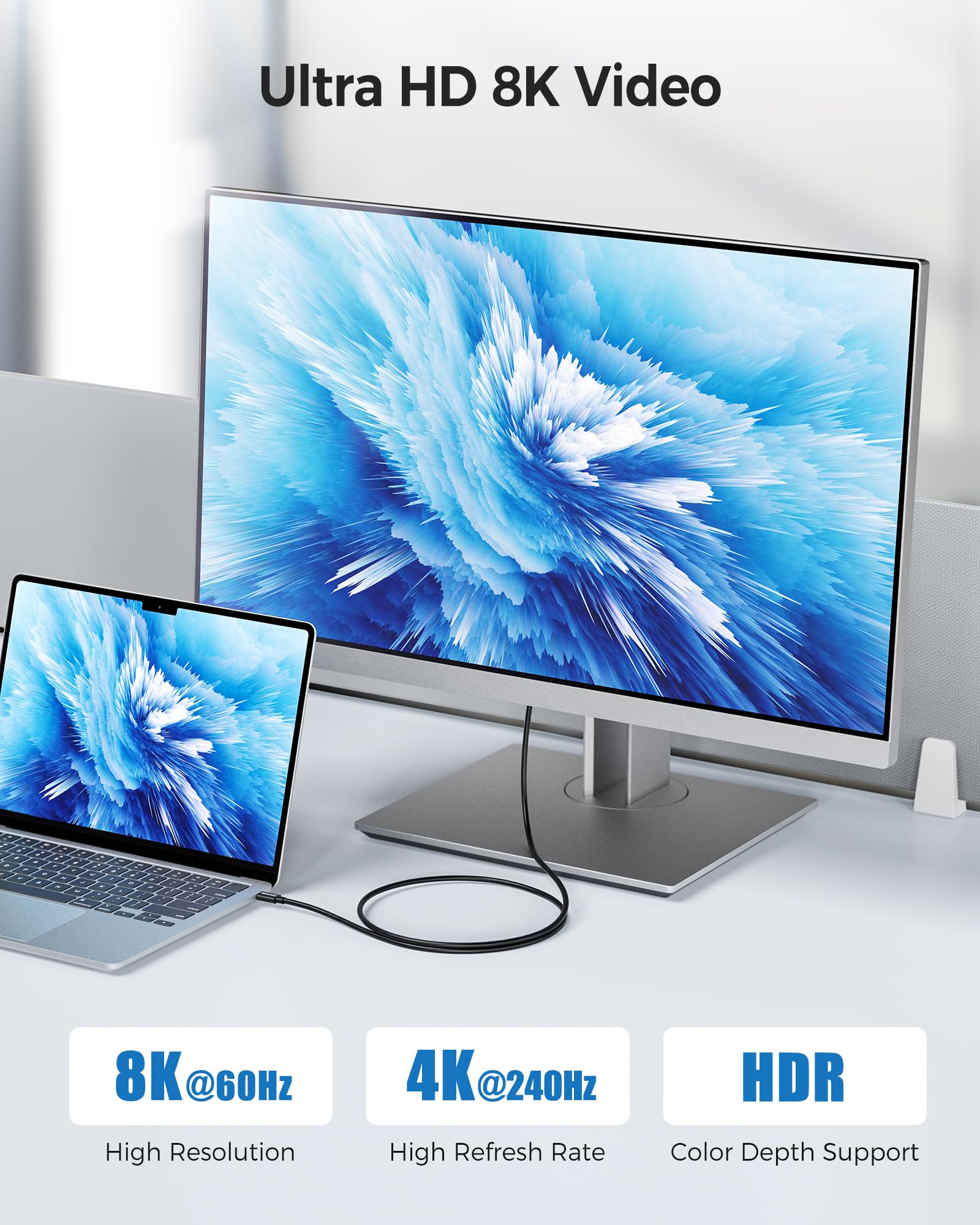 Cable Matters [Intel Certified] 40Gbps Thunderbolt 4 Cable 3.3ft with 8K Video and 240W Charging - 1m, Compatible with USB4, Thunderbolt 3 Cable and USB-C