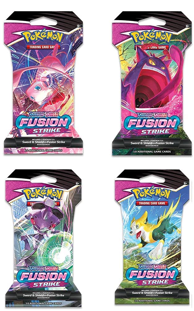 4 Packs Pokemon TCG 10 Card Booster Pack Sword Shield 08 Fusion Strike