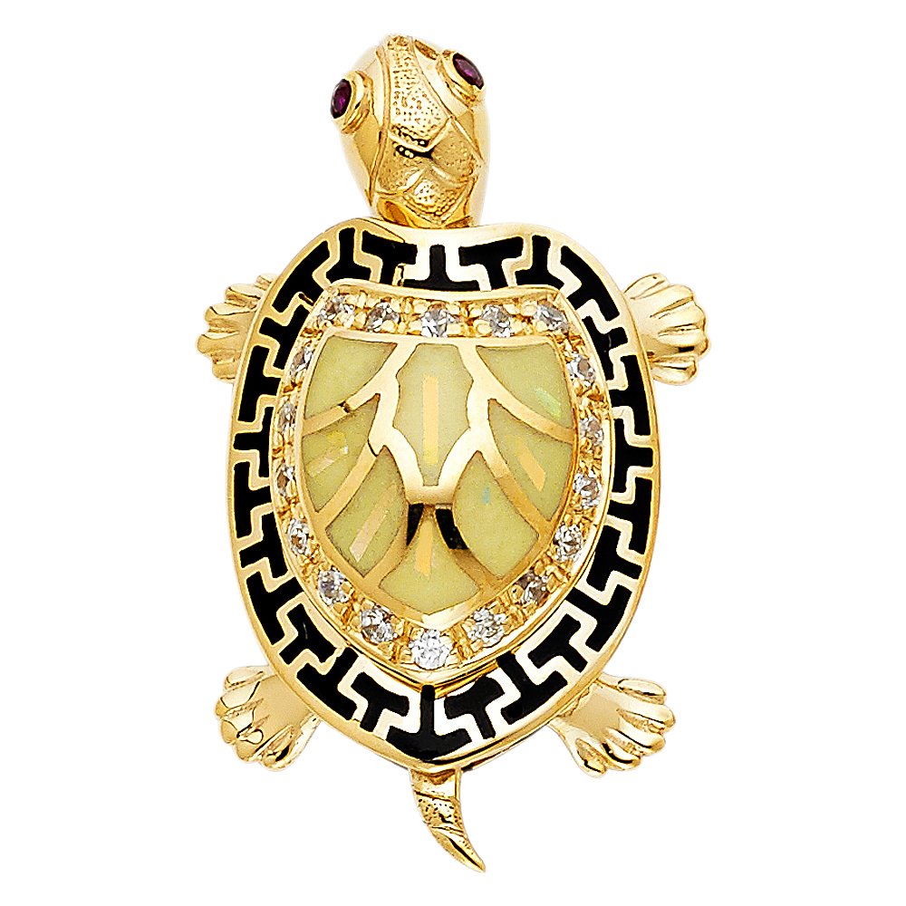 14k Yellow Gold Turtle Pendant