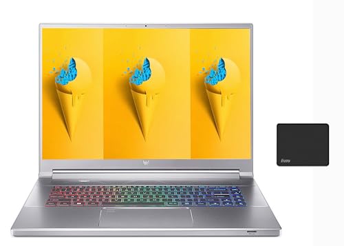 acer Predator Triton 300 SE Gaming LED Laptop, 16" WQXGA (2560 x 1600) 240Hz, NVIDIA GeForce RTX 3060, Intel Core i7-12700H, 32GB DDR5, 1TB SSD, Backlit, Windows 11 Home, Silver, with 5ave Mousepad