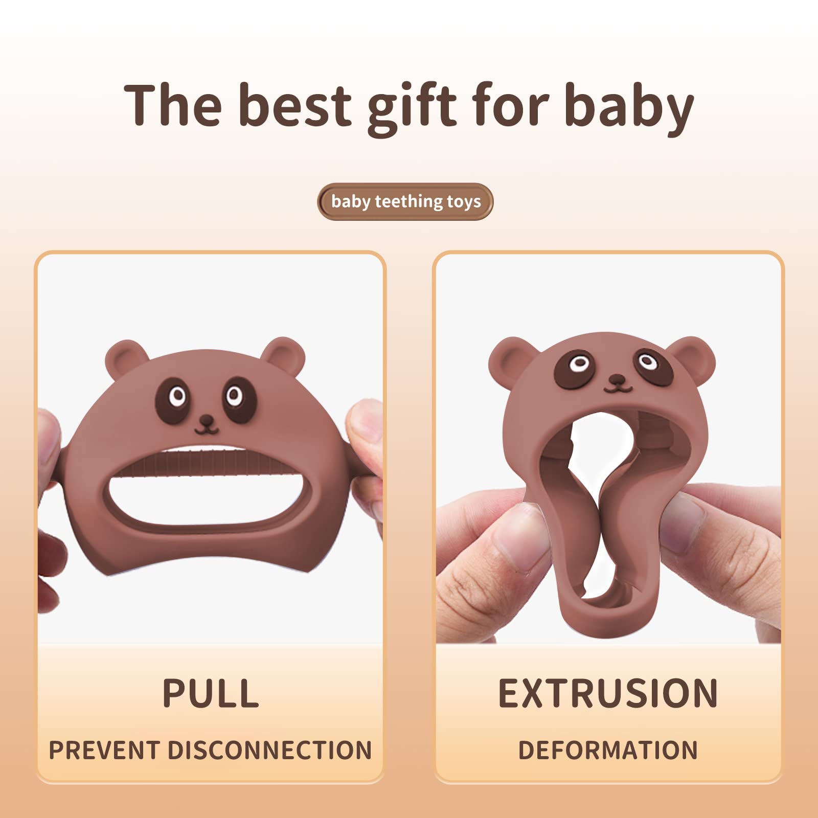 2 Pack Infant Toys 3-6 Months, Baby Chew Toys, Teething Toys for Babies 6 to 12 Months