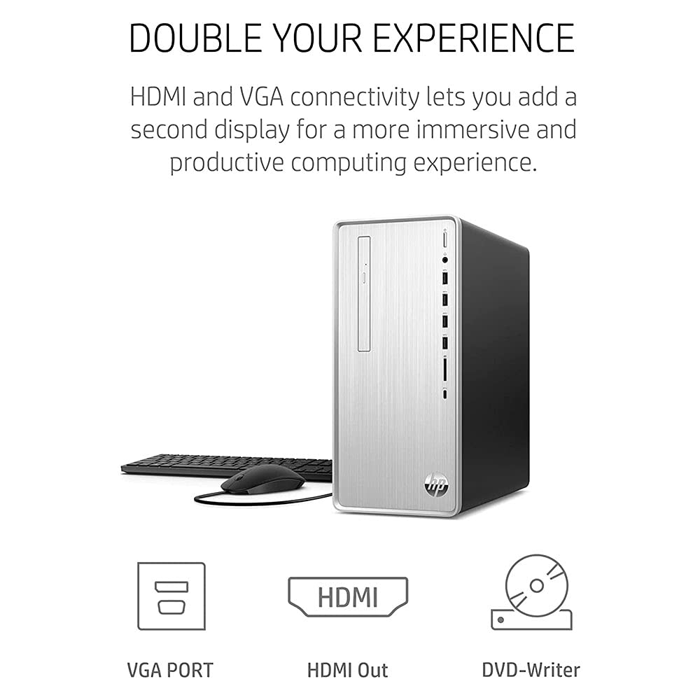HP Pavilion Desktop PC,AMD Ryzen 5 4600G Processor 6-core Wite Radeon Graphics,12GB DDR4-3200 SDRAM,512GB HD-Windows 10 Home,Multi-Display Capable,5.1 Surround Sound(TP01-1337c),with 5-feet HDMI