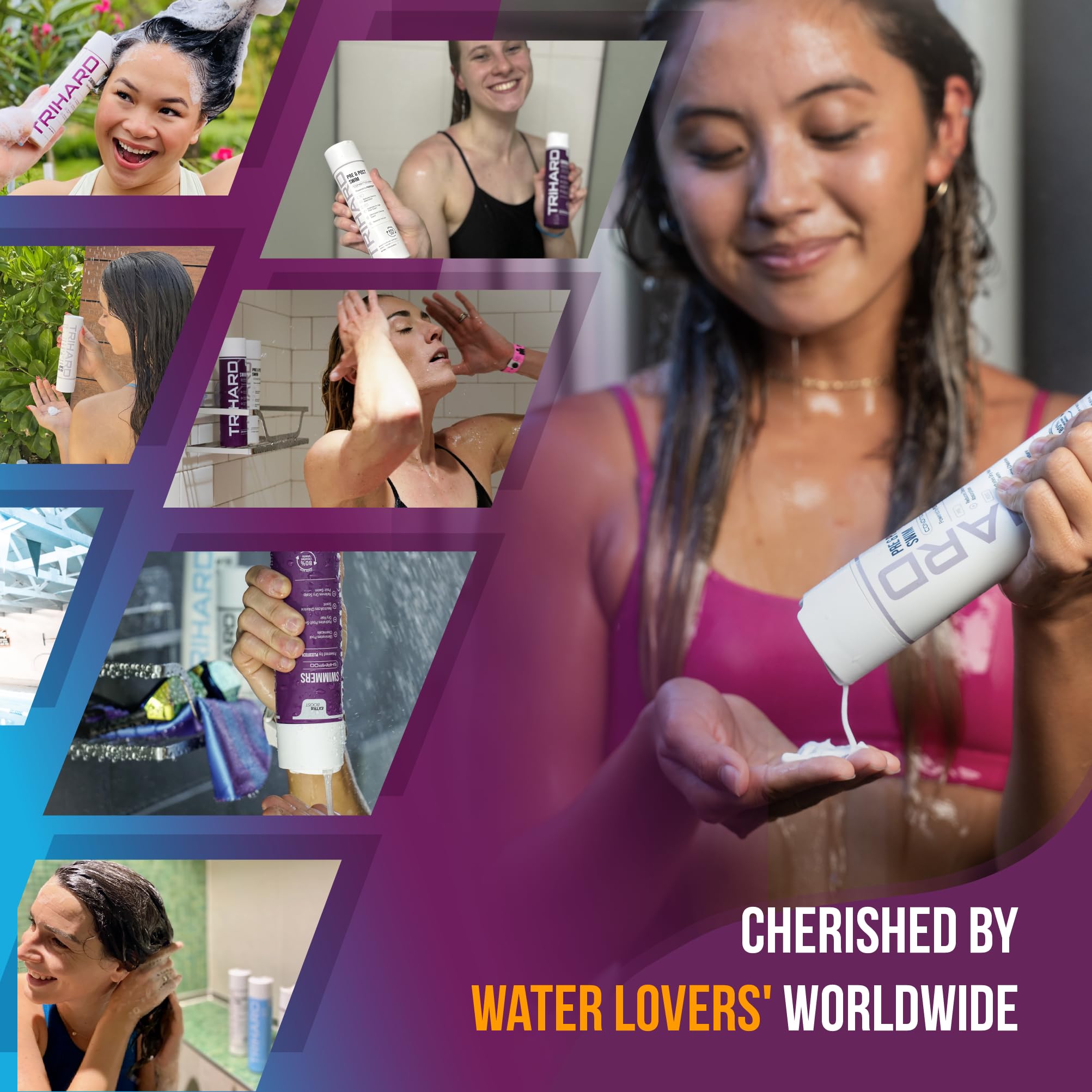 Complete Chlorine Removal Bundle By TRIHARD | Shampoo, Conditioner, Body Wash | Ultimate Pre & Post Swim Care