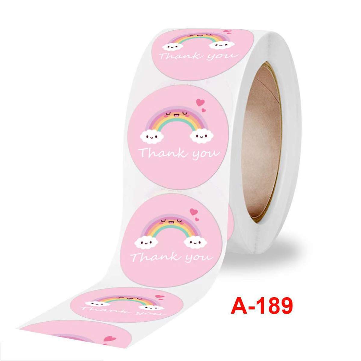 Bamsod 1'' Rainbow Thank You Stickers Roll of 1000 Pcs | 2 Rolls, Unique Design Patterns for Personal & Business Use | Small Business Supplies for Packaging Bags, Envelopes, Gifts