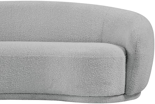 Meridian Furniture 693Grey-L Hyde Collection Modern | Contemporary Boucle Fabric Upholstered Loveseat, Grey, 64" W x 38" D x 27.5" H