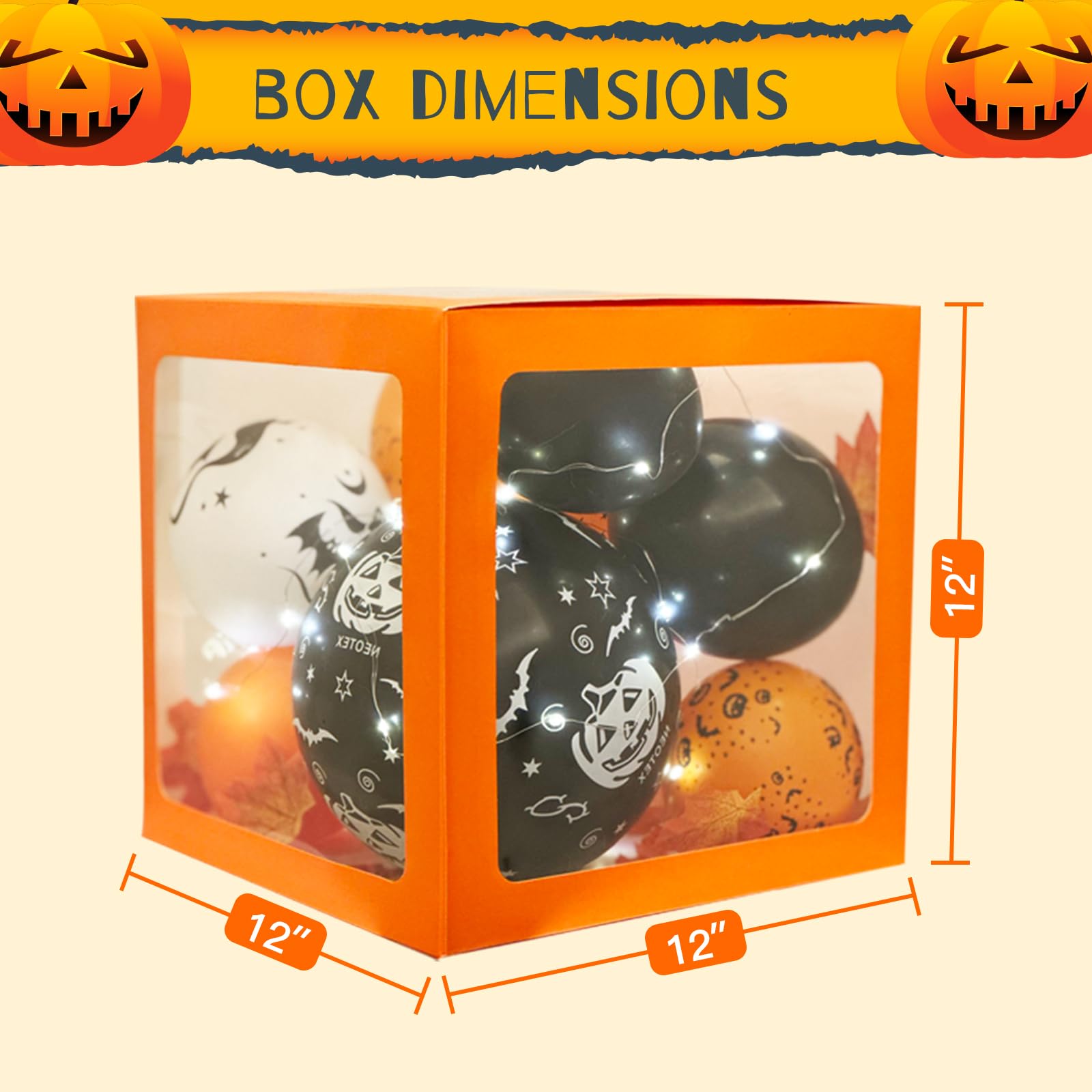128 Pcs Halloween Party Decorations, Halloween Party Supplies - Halloween Balloon boxes, String Light, "HAPPY HALLOWEEN" Banner, "BOO" Banner, Multi Balloons, Bat Decor, Spider Wed