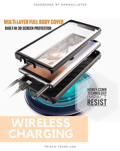 ArmadilloTek Vanguard Designed for Samsung Galaxy Note 9 Case (2018 Release) Military Grade Full-Body Rugged with Built-in Screen Protector & Kickstand (Black)