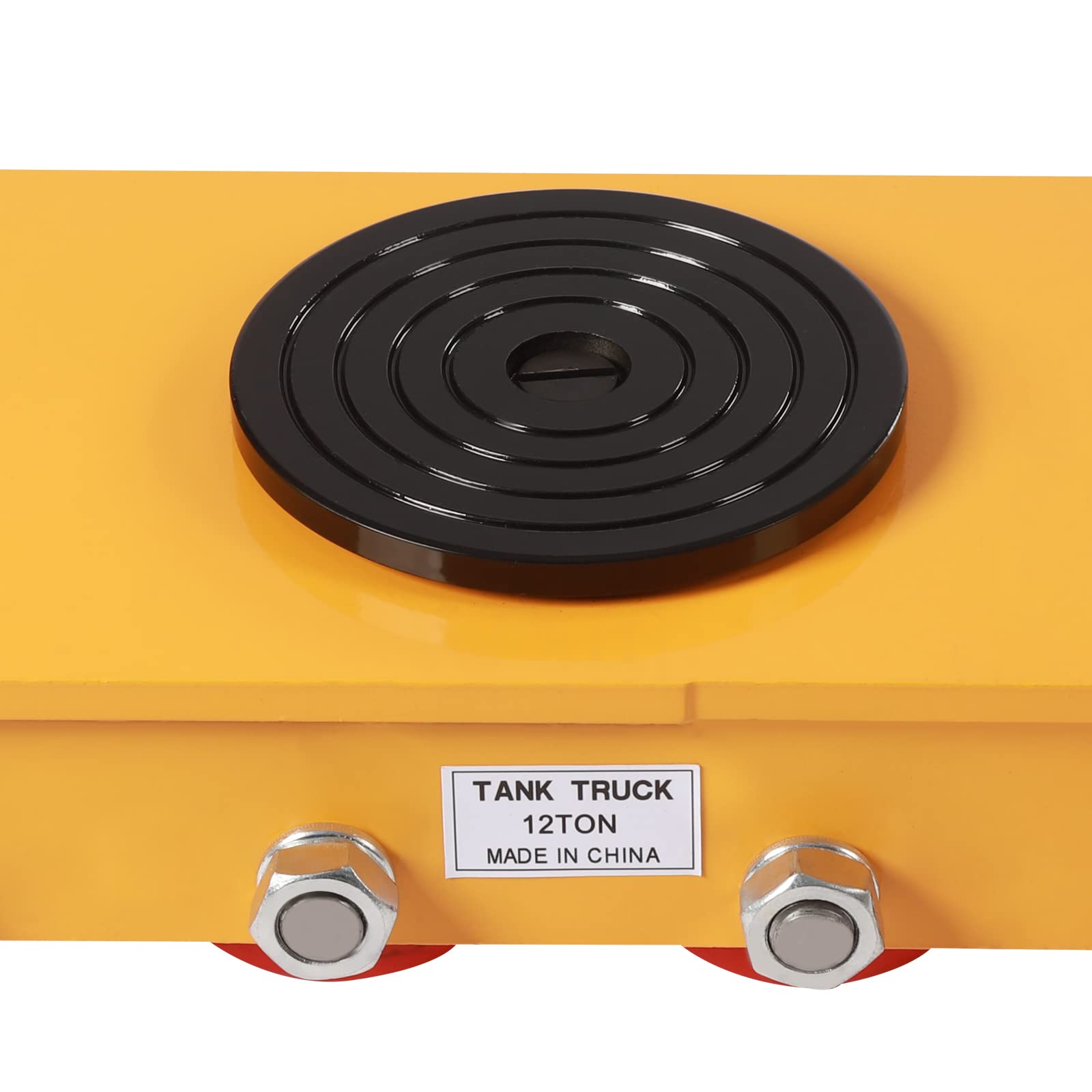 12T Machinery Skate, 26400lbs Machinery Moving Skate, Machinery Mover Skate with 360° Rotation Cap & 8 Rollers, Heavy Duty Machine Dolly Skate for Industrial Moving Equipment, Yellow