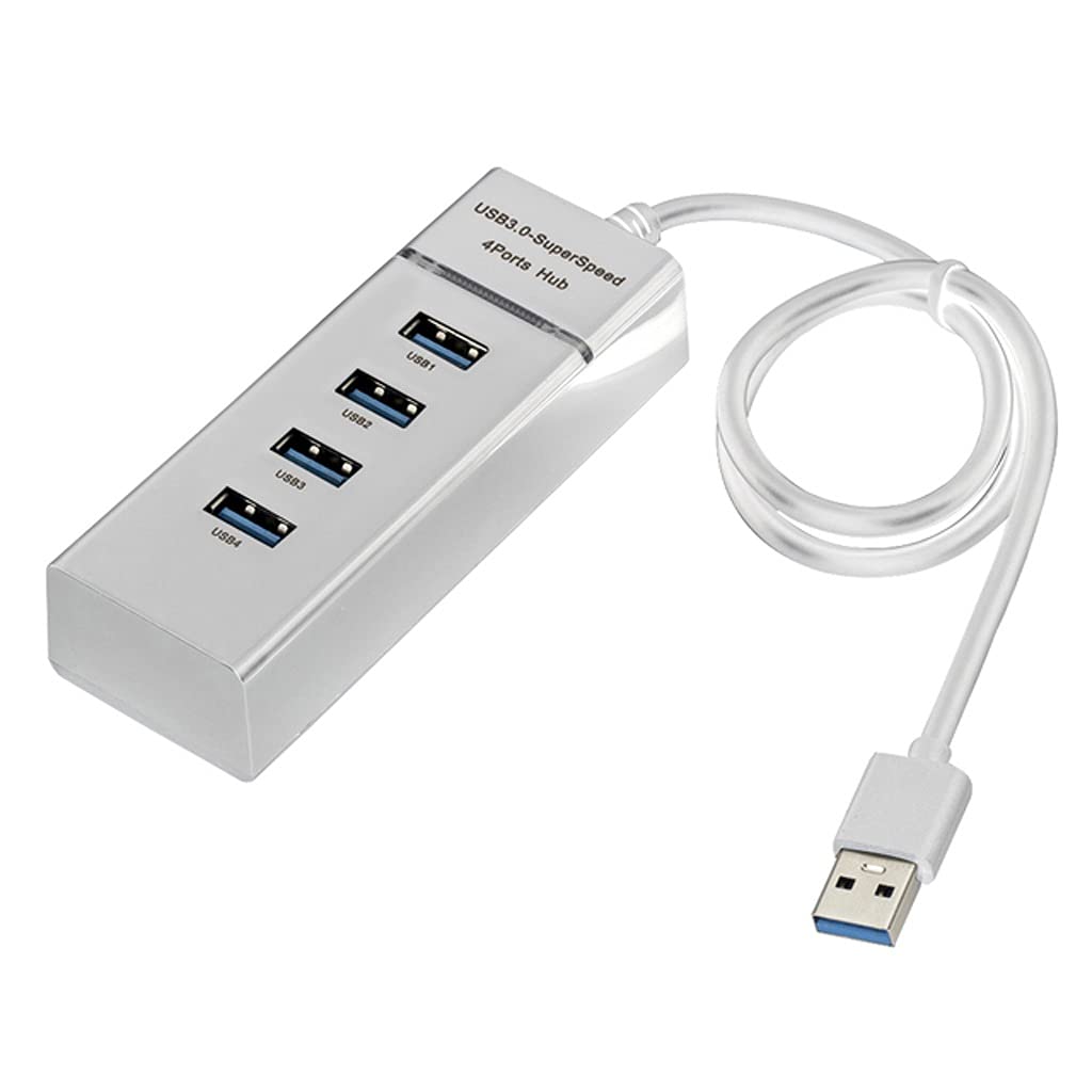 CUJUX USB3.0 Extender Multi-Port USB 1 to 4 Cable Adapter Laptop Hub Docking Station 4-Port Hub with 5Gbps Data Transmission Speed (Color : White)