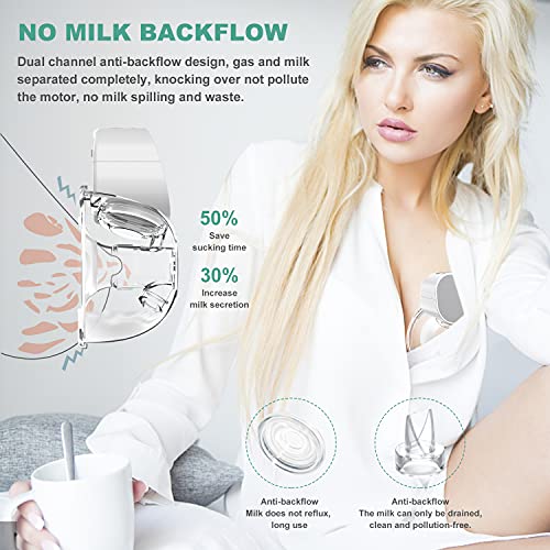 OMFMF Wearable Breast Pump,Quiet & Hands-Free,Portable,in-Bra Double Electric Breast Pump,Pain Free Strong Breastfeeding Pump Strong Suction 2 Pack(Gray)