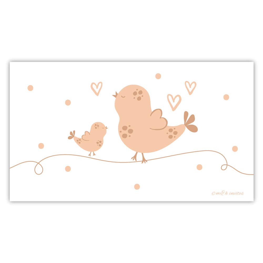 50 Baby Bird Diaper Raffle Tickets - Girl Baby Shower Game