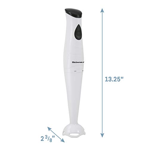 Americana Collection Elite EHB-2425X# Electric Immersion Hand Blender, Mixer, Chopper, 1-Touch Control Soups, Sauces, Baby Food, Removable Blending Stick, 150 Watts, White