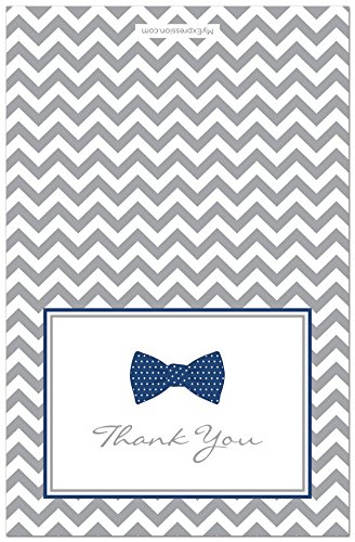 50 Cnt Little Man Bow Tie Baby Shower Thank You Cards (Navy)