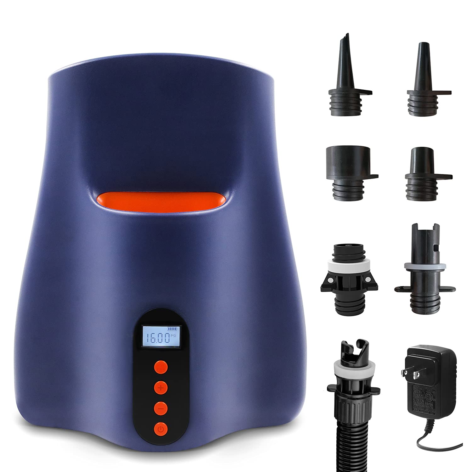 16PSI Rechargeable Sup Air Pump Cordless Paddle Board Pump Portable with Carry Bag,Auto-Off Feature, Inflator & Deflator for Isup Kayak Boat Pool Raft Tent Inflatables