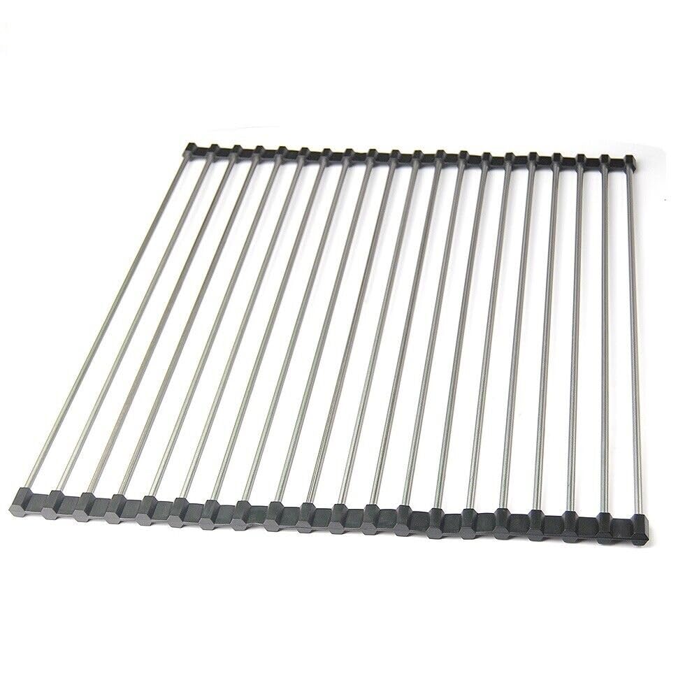 18x15 Roll up Sink Drying Rack Over The Sink Multipurpose roll-up Dish Drying Rack Kitchen Stainless Steel Sink Drain Rack Roll Up Dish Rack Food Drying Mat roll-up Dish Drying Rack