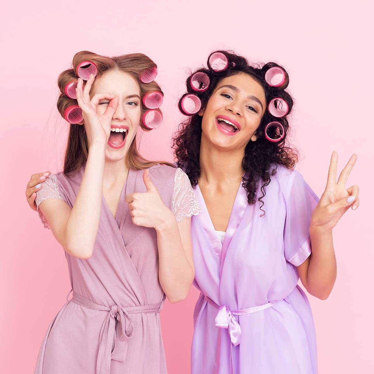Jumbo Hair Rollers by Larvishe - Self Grip Hair Curlers Set for Long Hairs Including Jumbo, Large and Medium Hair Rollers - Ideal for Salon Dressing, 28 Piece Set