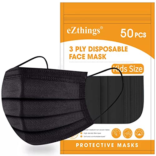 eZthings® Children's Disposable 3 Ply Filter Face Mask for Personal Protective Safety (50 Kids Masks)