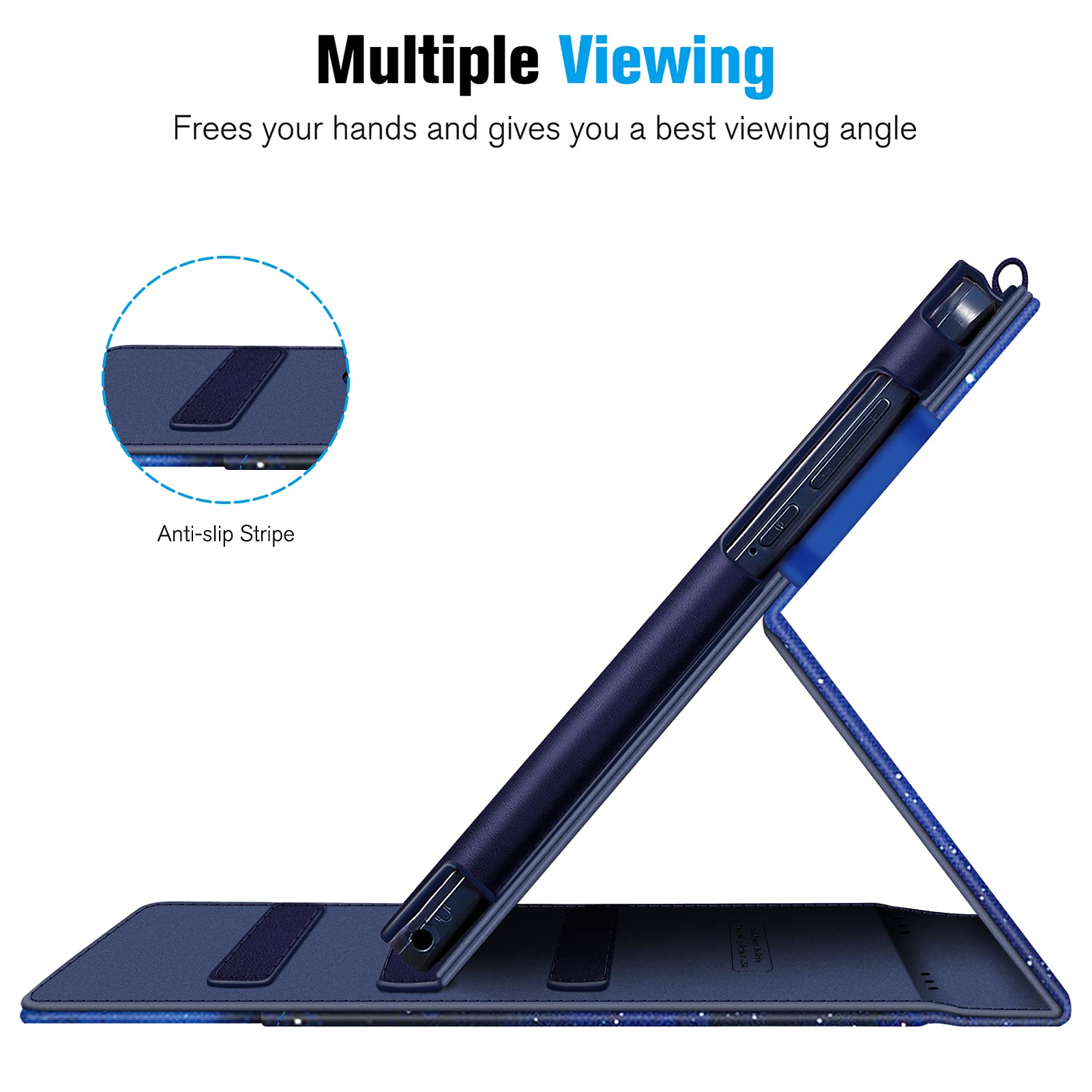 Fintie Folio Case for Onn. 10.1" Tablet 2020 (Model: 100011886), Multiple Angle Viewing Smart Stand Protective Cover with Pocket, Pencil Holder for Onn 10 inch Tablet 2020 Generation 2 (Starry Sky)