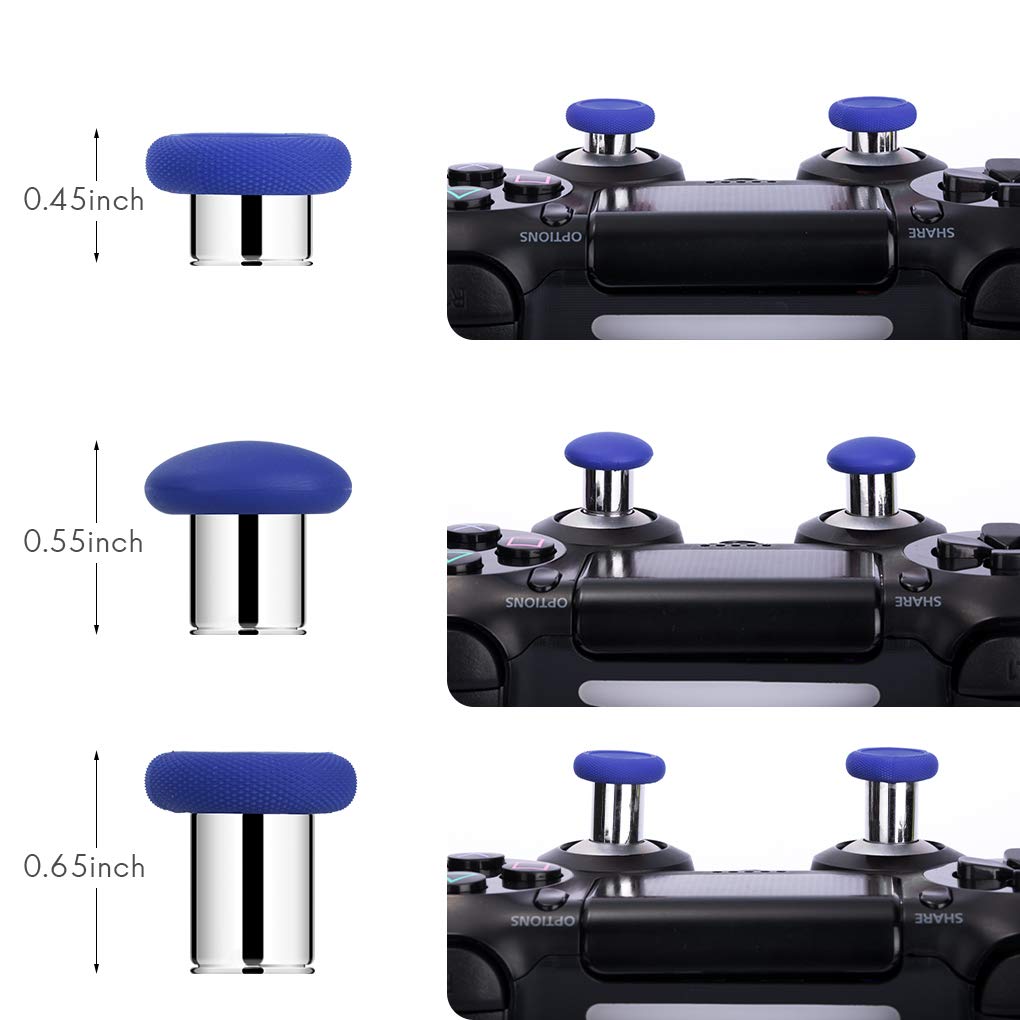 8 in 1 Metal Thumbsticks Joysticks Replacement, Swap Magnetic Analogue Stick Grips Buttons Parts with Repair Kit Accessories Compatible with Xbox one Elite Series 1/ PS4(Blue)