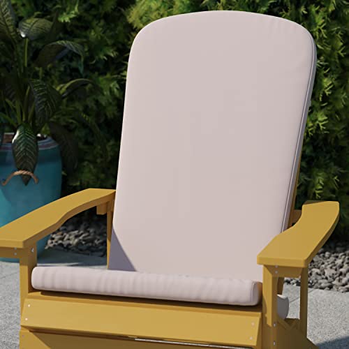 BizChair Set of 2 All Weather Indoor/Outdoor High Back Adirondack Chair Cushions, Patio Furniture Replacement Cushions - Cream