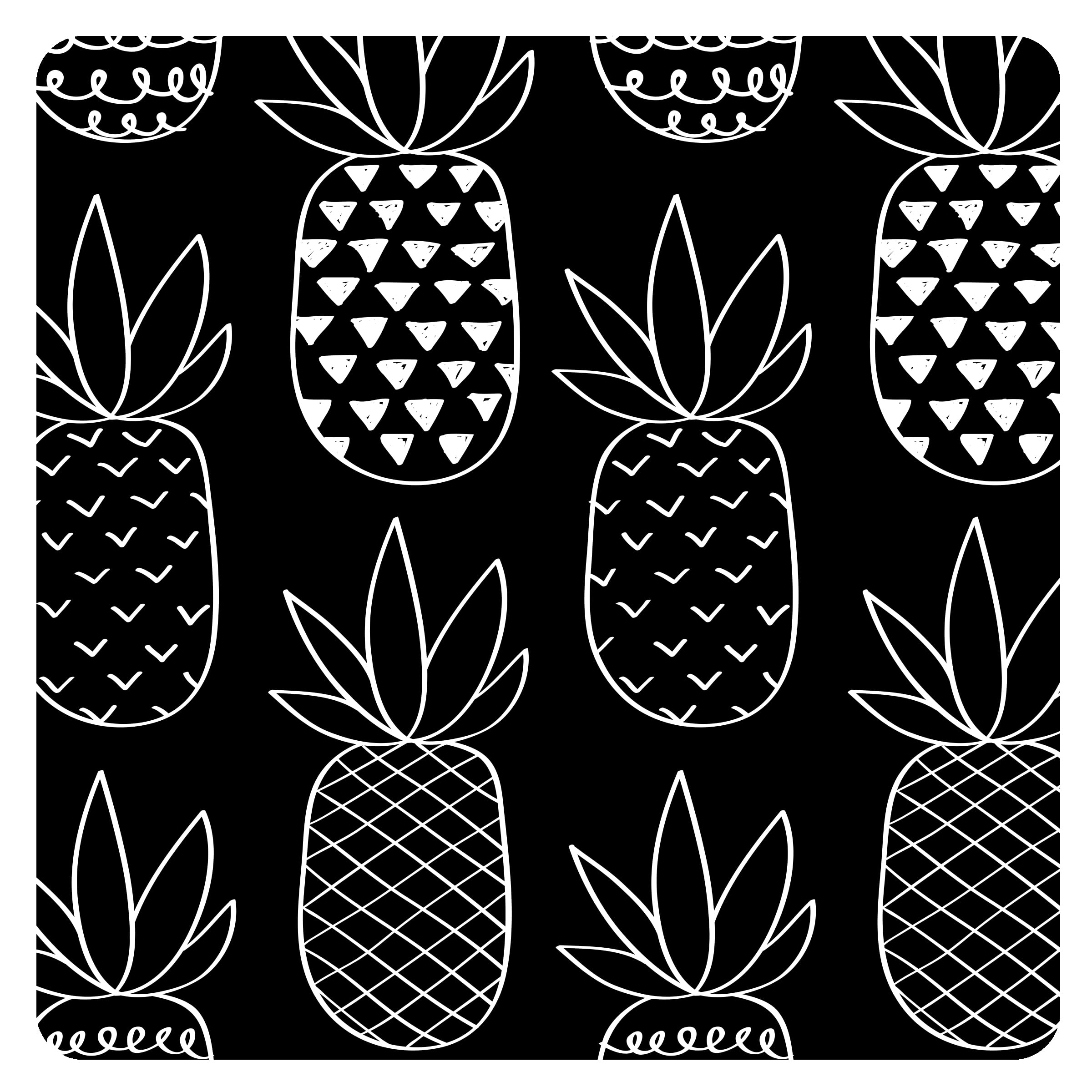 BapronBaby Pineapple Monochrome Wet Dry Bag - Waterproof Two Zipper Pockets - Reusable for Mealtime, Diapers, Stroller, Snacks, Swimsuits - Machine Washable - 11" x 9"