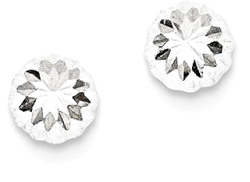 14K White Gold Half Ball Stud Earrings