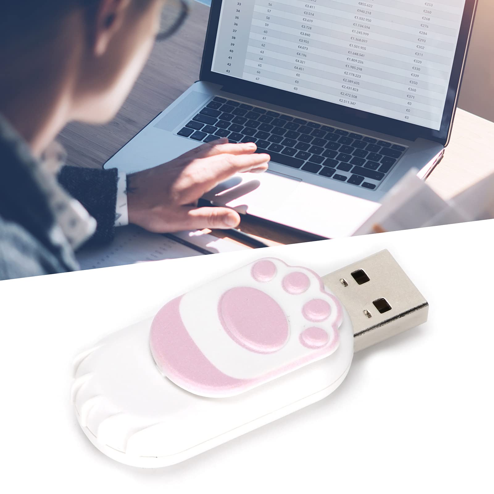Kafuty-1 USB 2.0 Flash Drive,Cat Paw Cute Shape USB Stick Memory Stick,16GB/32GB/64GB/128GB Portable U Disk USB Memory Stick for Computer Laptop(64GB)