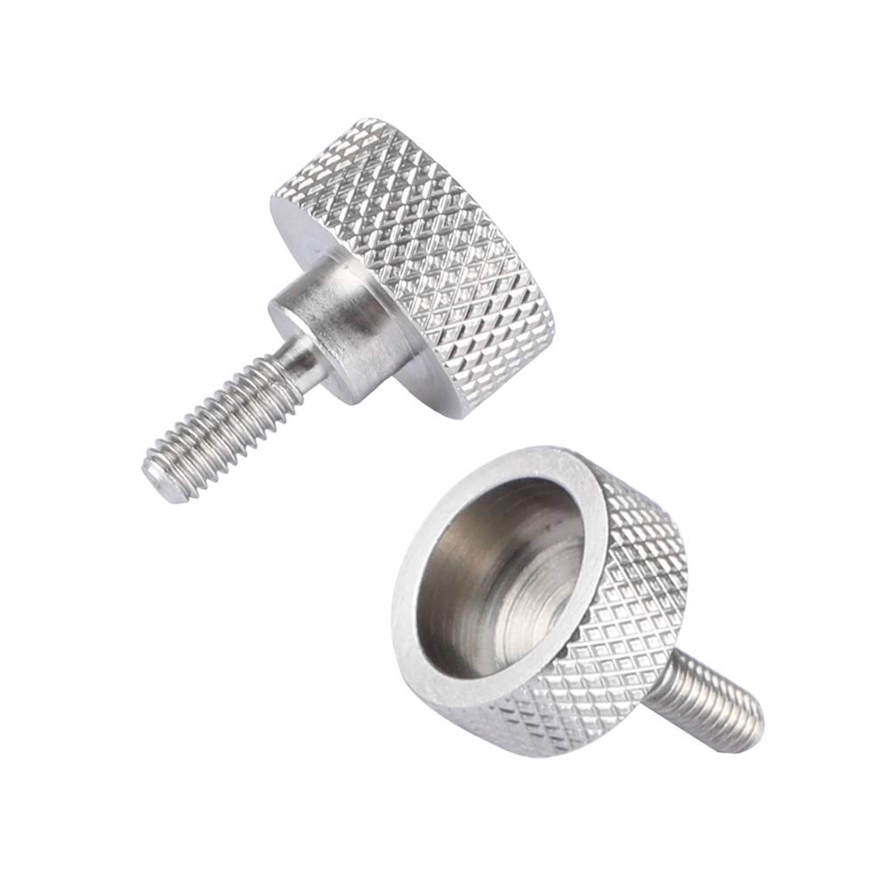 CAMVATE M4 Thumb Screw Button Head Cap Screw Brass Nickel (2 Pieces) - 1988