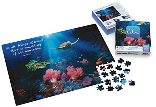 300-Piece Calm Jigsaw Puzzle for Relaxation, Stress Relief, and Mood Elevation, for Adults and Kids Ages 8 and up, Calm Coral