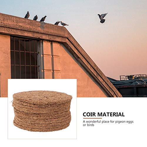 TEHAUX 12pcs Bird Nesting Pad Coconut Fiber Substrate Bird Nest Racing Mat Pigeon Breeding Eggs Materials for Finch Chicken Smalll Animals
