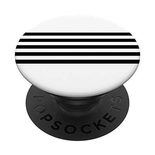 Black and white - Gift idea - Black and white striped PopSockets Swappable PopGrip