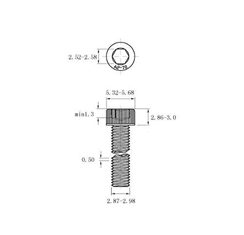 50pcs M3 x 20mm Hex Socket Screw Bolt Knurling DIN912 Stainless Steel Nut