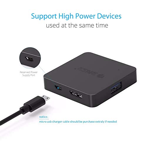 SJYDQ Super Speed 4 Port USB HUB 3.0 Portable OTG HUB USB Splitter with Micro B Power Port for MacBook Laptop PC Tablet