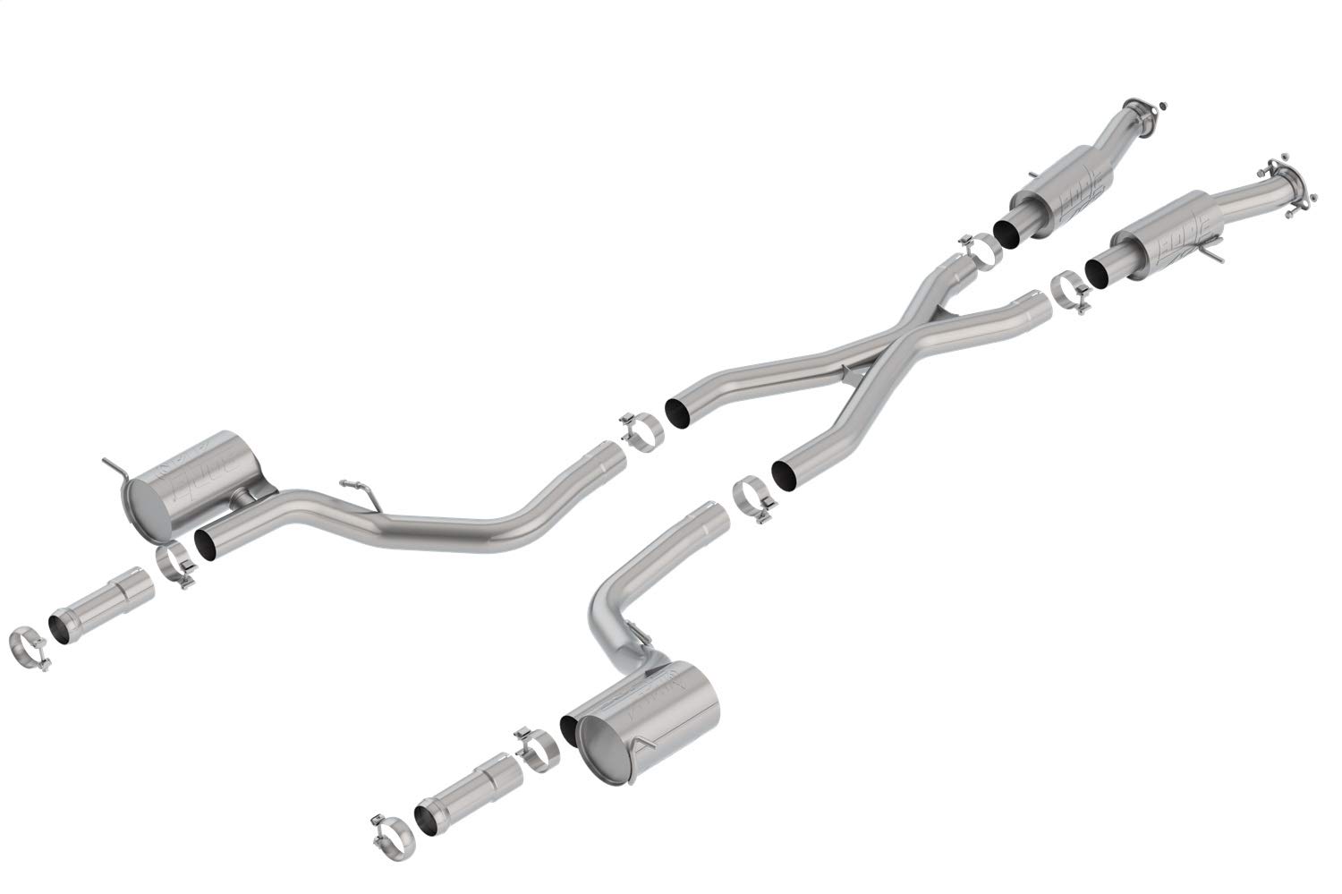 BORLA 140756 Cat-Back Perf. Exhaust System for 2018-2021 Jeep Grand Cherokee Trackhawk WK2 6.2L V8 Automatic Transmission All Wheel Drive. Tips NOT Included Re-use Factory Tips or Optional Borla Tips.