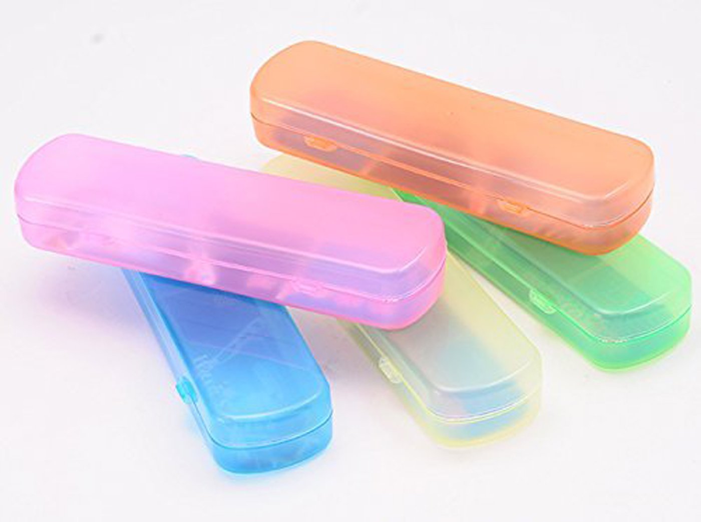 4 Pieces Portable Plastic Toothbrush Case Container Toothpaste Storage Box Toothbrushes Holder for Travel Use