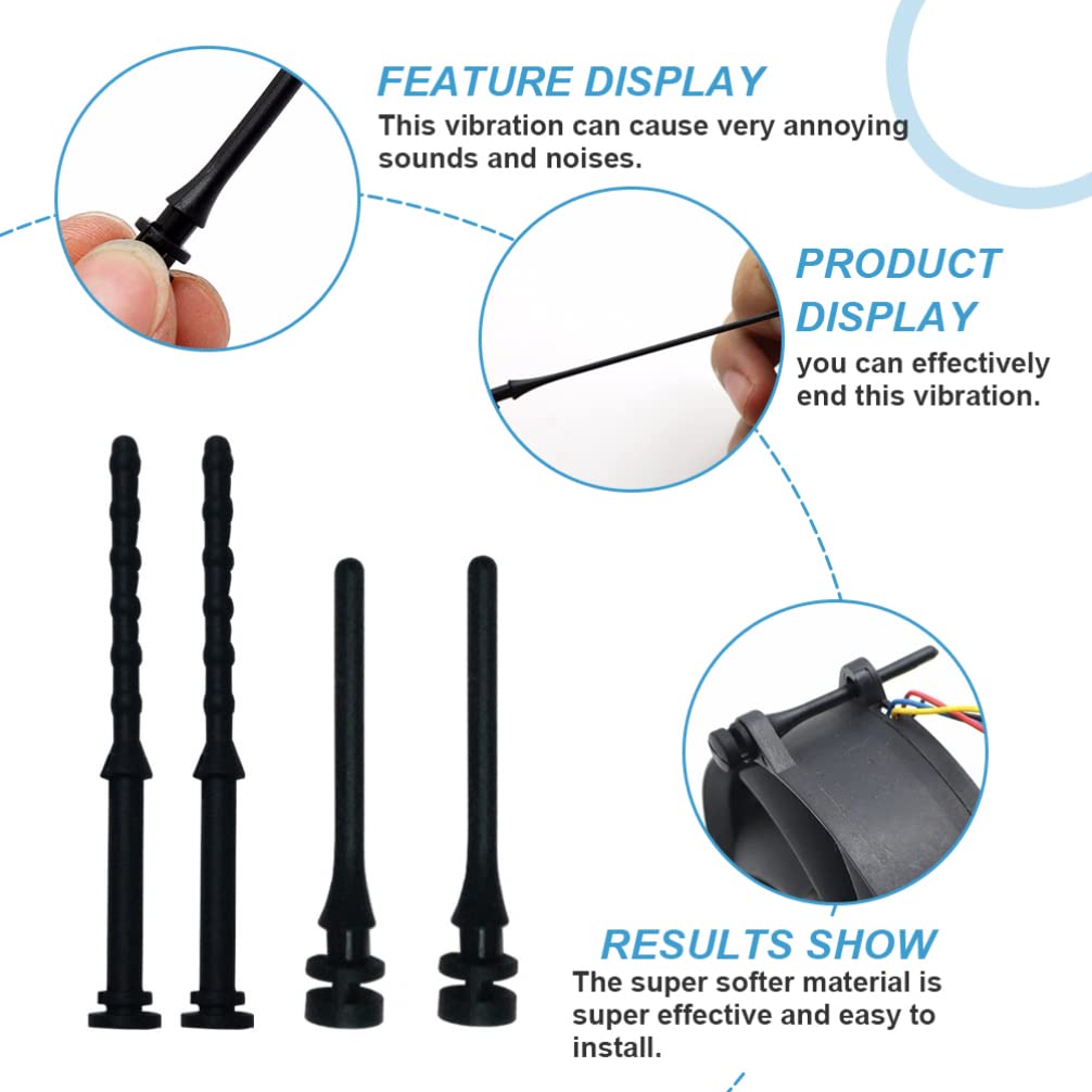 24 Pcs Fan Shock-absorbing Rubber Nail Computer Case Fan Screws Cooler Fan Screws Computer Anti-noise Screws Silicone Rubber Screw Computer Case Anti-seismic Screws
